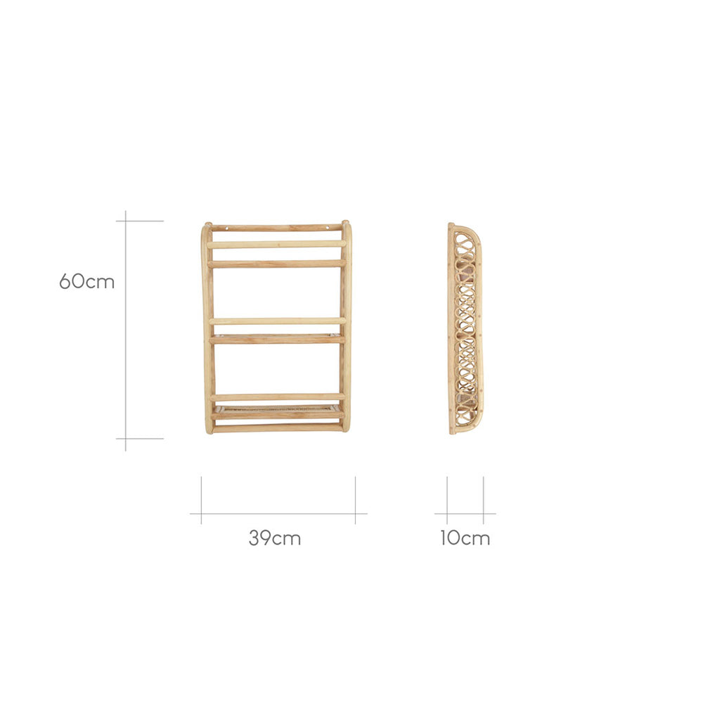 CuddleCo Aria Wave Bookshelf - Rattan & Chelsea Baby