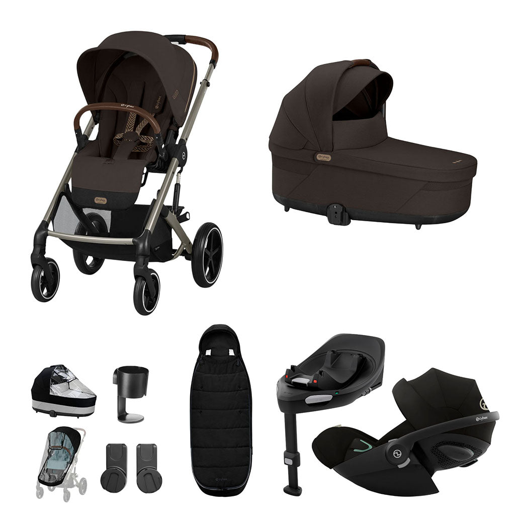 Cybex Balios S Lux 10 Piece Cloud G i-Size Bundle - Chocolate Brown ...