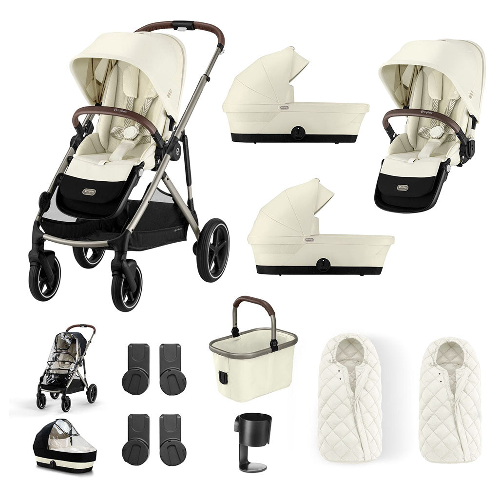 Cybex Gazelle S Newborn Twin Bundle - Seashell Beige – Chelsea Baby