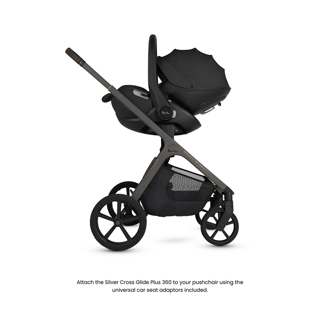Silver Cross Cove Pushchair Ultimate 360 Family Car Seat Bundle - Onyx ...