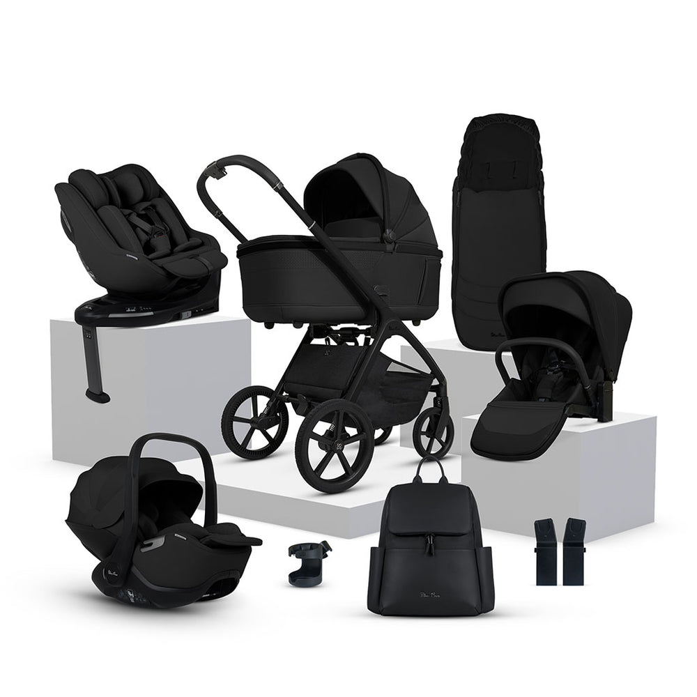 Silver Cross Cove Pushchair Ultimate 360 Family Car Seat Bundle - Onyx ...