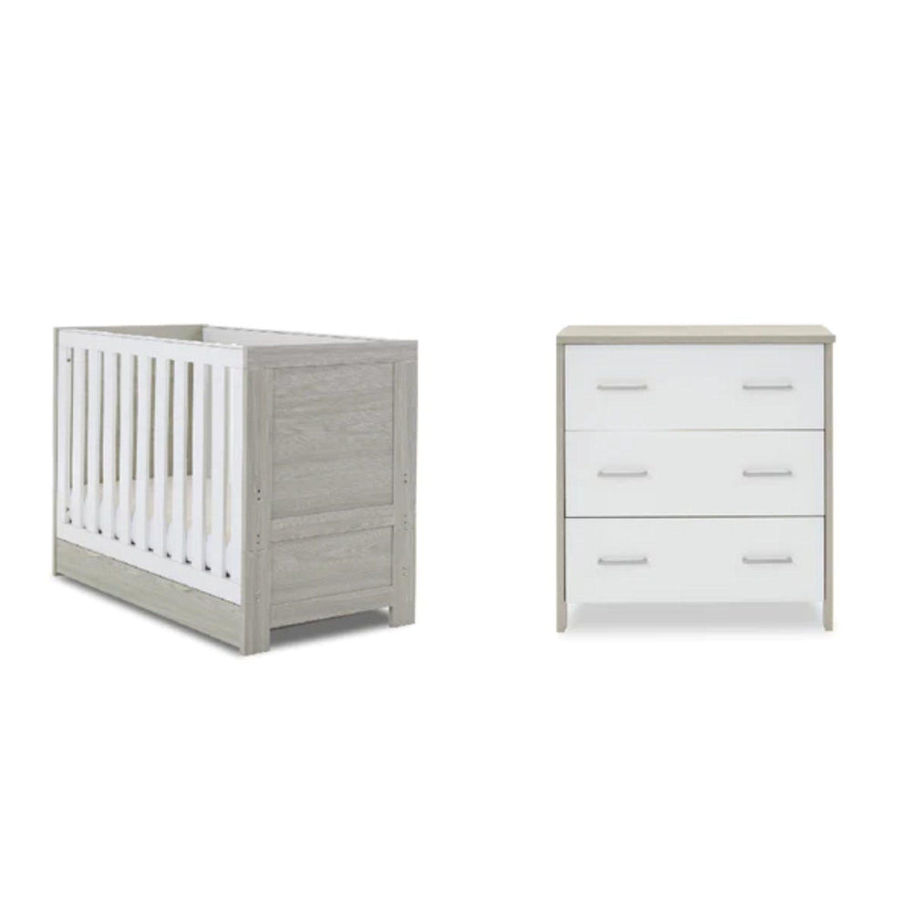 Obaby Nika Mini 2 Piece Room Set and Under drawer & Chelsea Baby